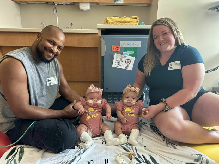 Micro preemies reunite after six months in… | Riley Children's Health